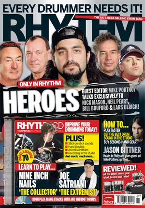 Rush is a Band Blog: Rhythm magazine cover with Mike Portnoy's Neil ...